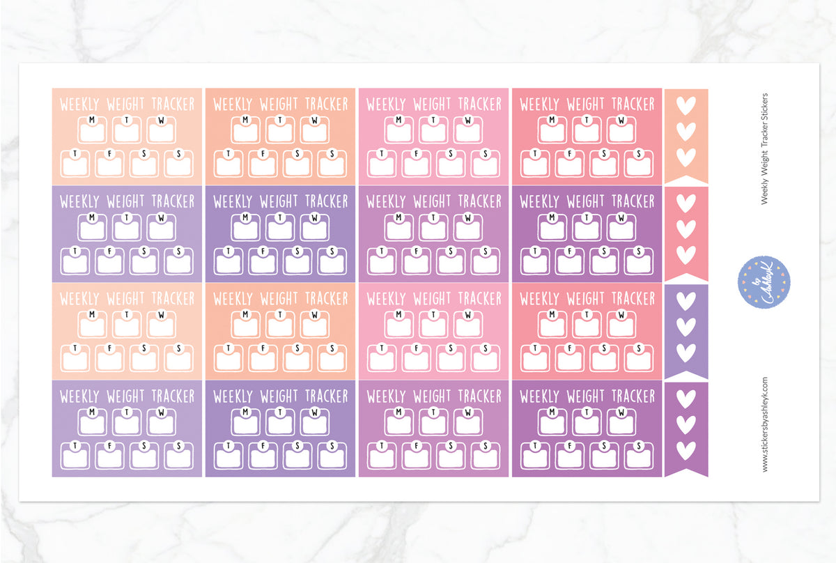 Weekly Weight Tracker Planner Stickers – Stickers by AshleyK