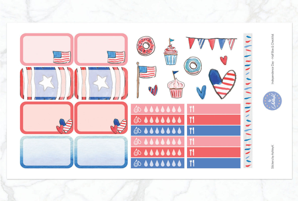 Independence Day Weekly Kit - Erin Condren Planner Stickers – Stickers ...