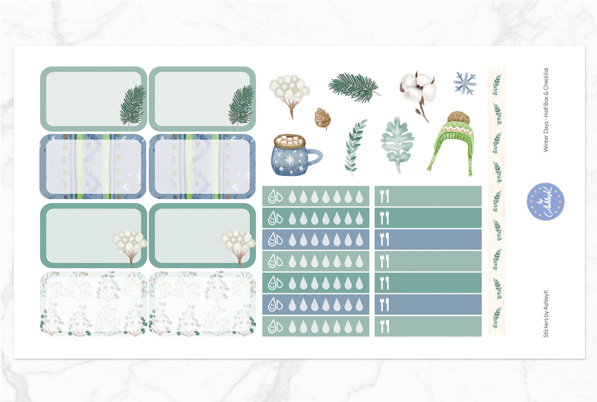 Winter Days Weekly Kit - Erin Condren Planner Stickers – Stickers by ...
