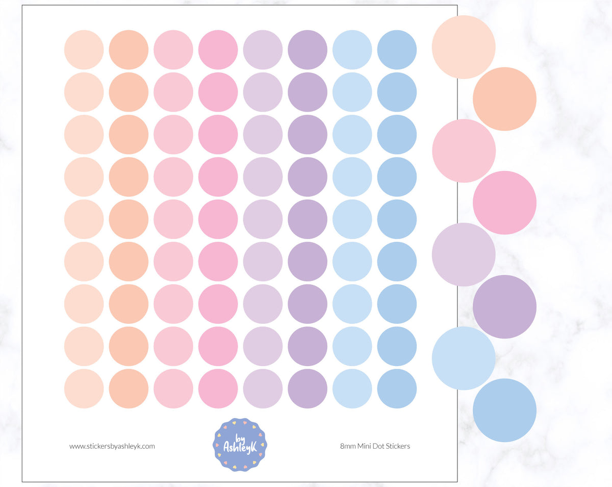 8mm Mini Dot Planner Stickers – Stickers by AshleyK