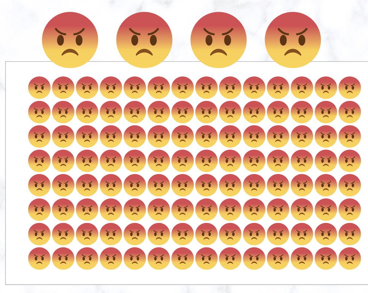 Angry Red Face Emoji Stickers – Stickers by AshleyK