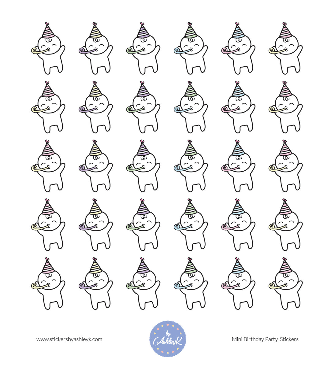 Mini Birthday Party Emoji Stickers – Stickers by AshleyK