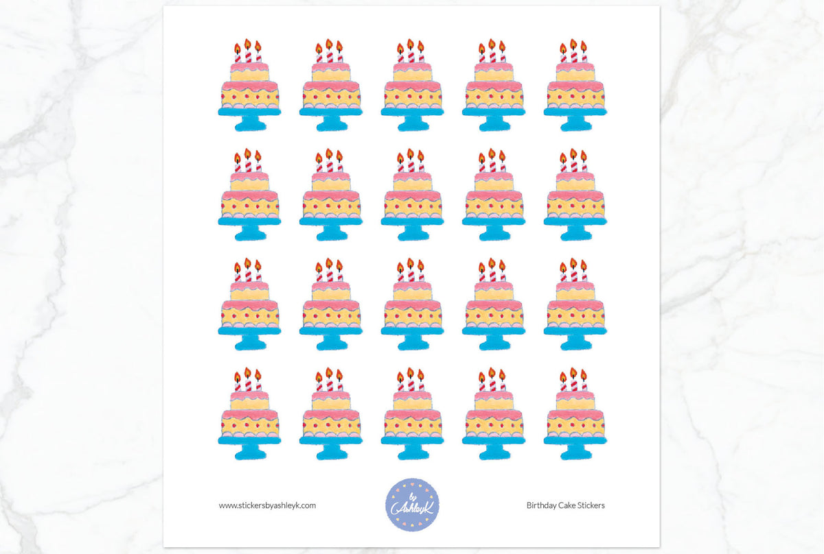 Pink Birthday Cake Stickers – Stickers by AshleyK