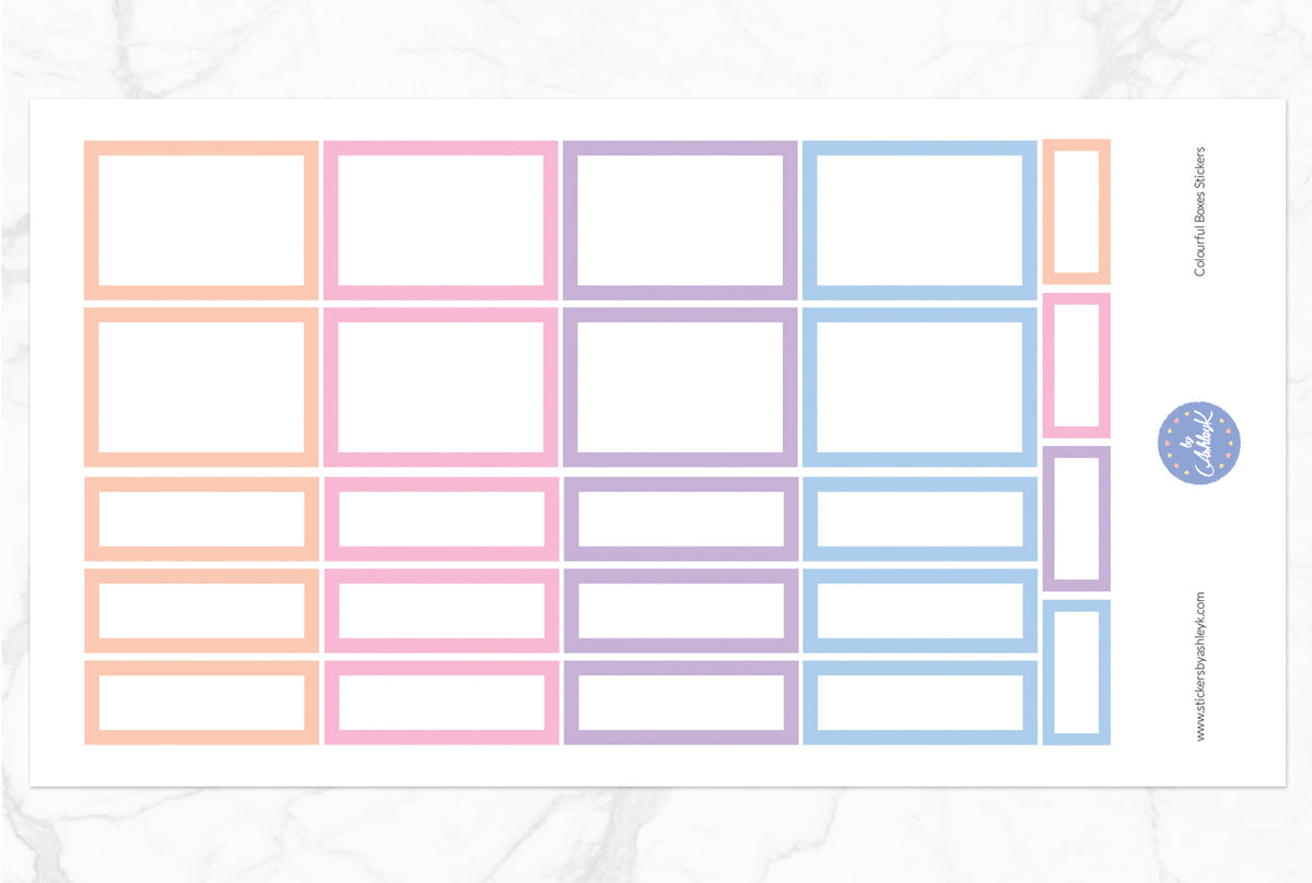 Colourful Boxes Planner Stickers – Stickers by AshleyK