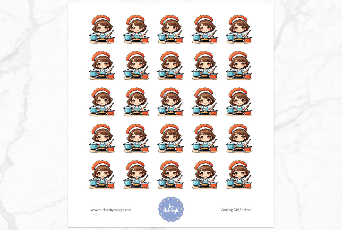 Cooking Girl Stickers – Stickers by AshleyK