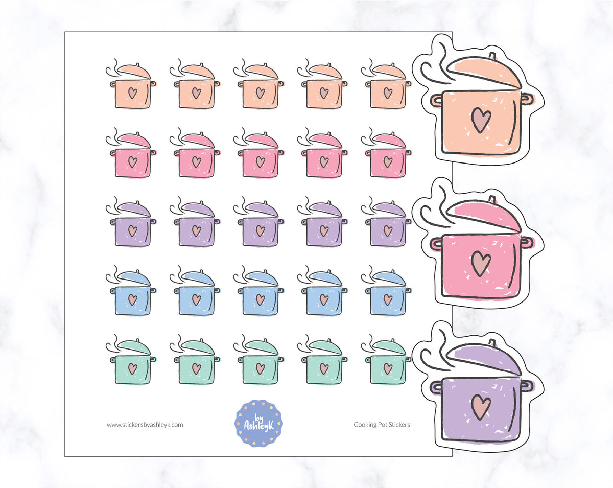 Cooking Pot Stickers – Stickers by AshleyK