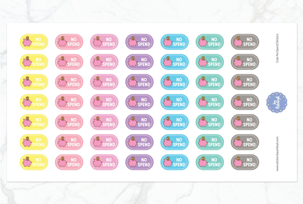Cute No Spend Planner Stickers – Stickers by AshleyK