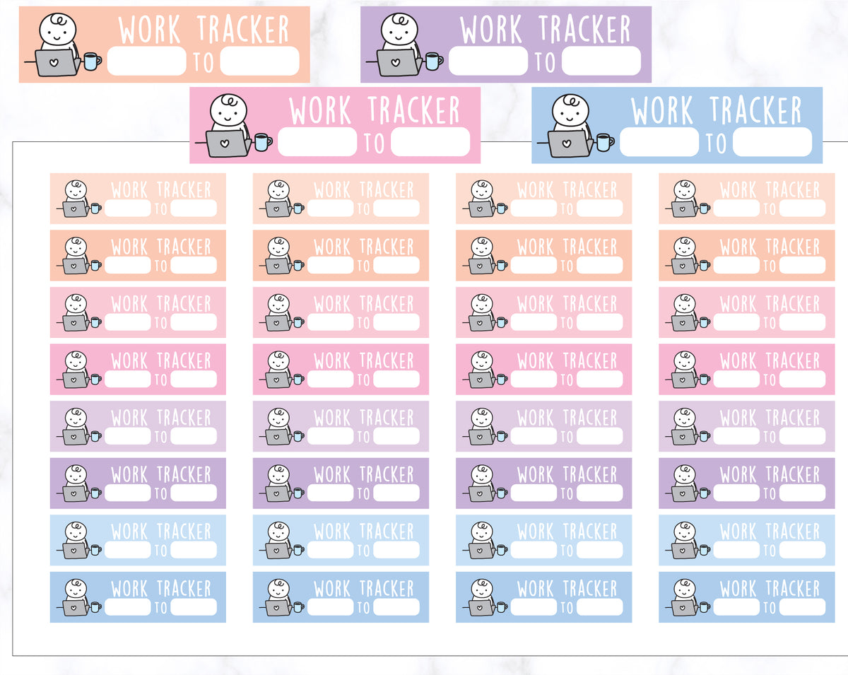 Emoticon Work Tracker Planner Stickers – Stickers by AshleyK