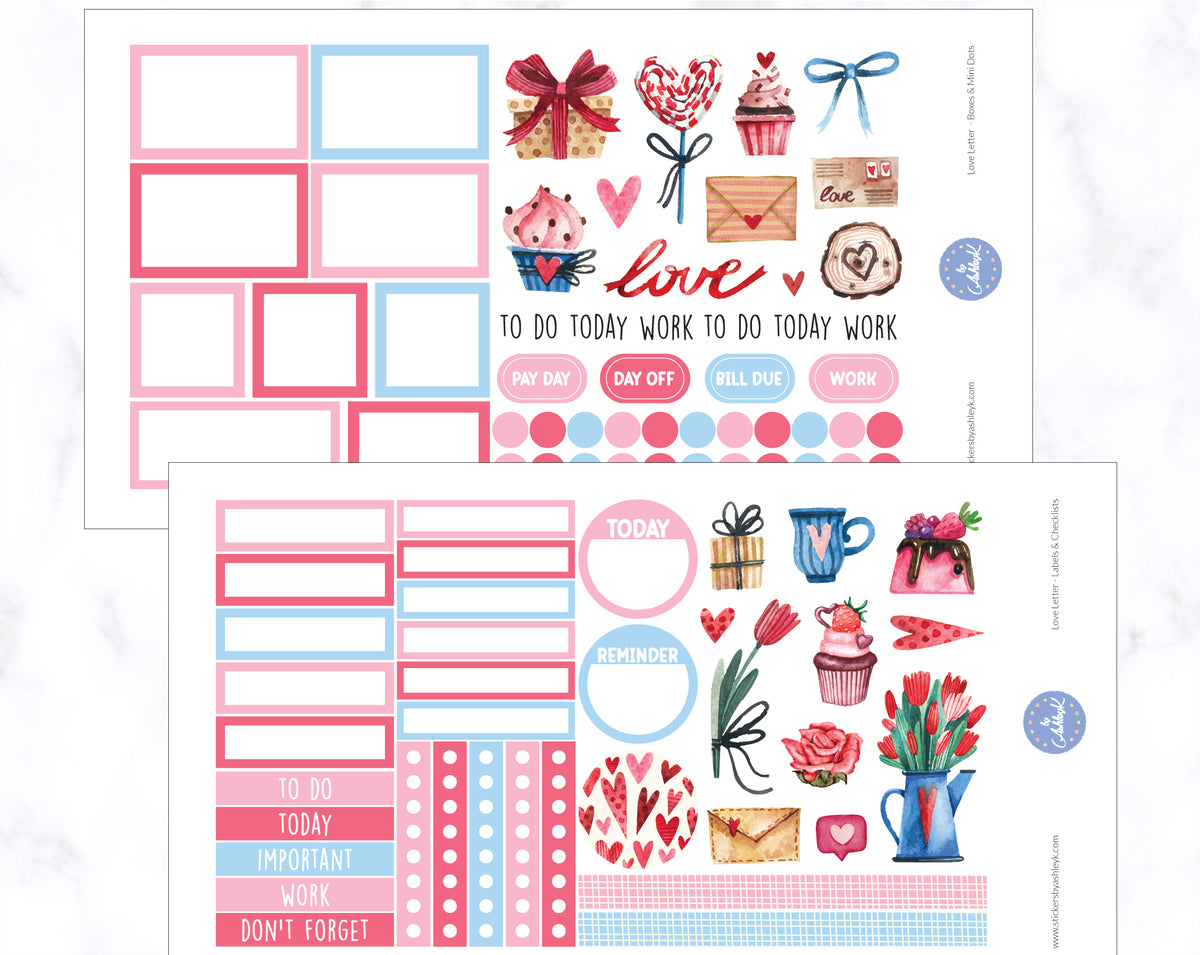 Love Letter Weekly Spread Planner Stickers – Stickers by AshleyK