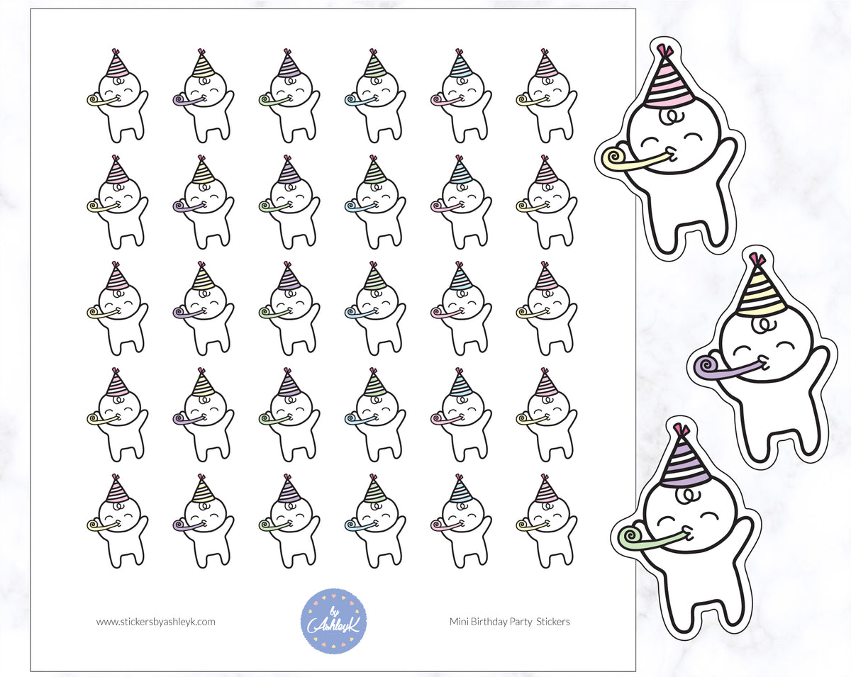 Mini Birthday Party Emoji Stickers – Stickers by AshleyK