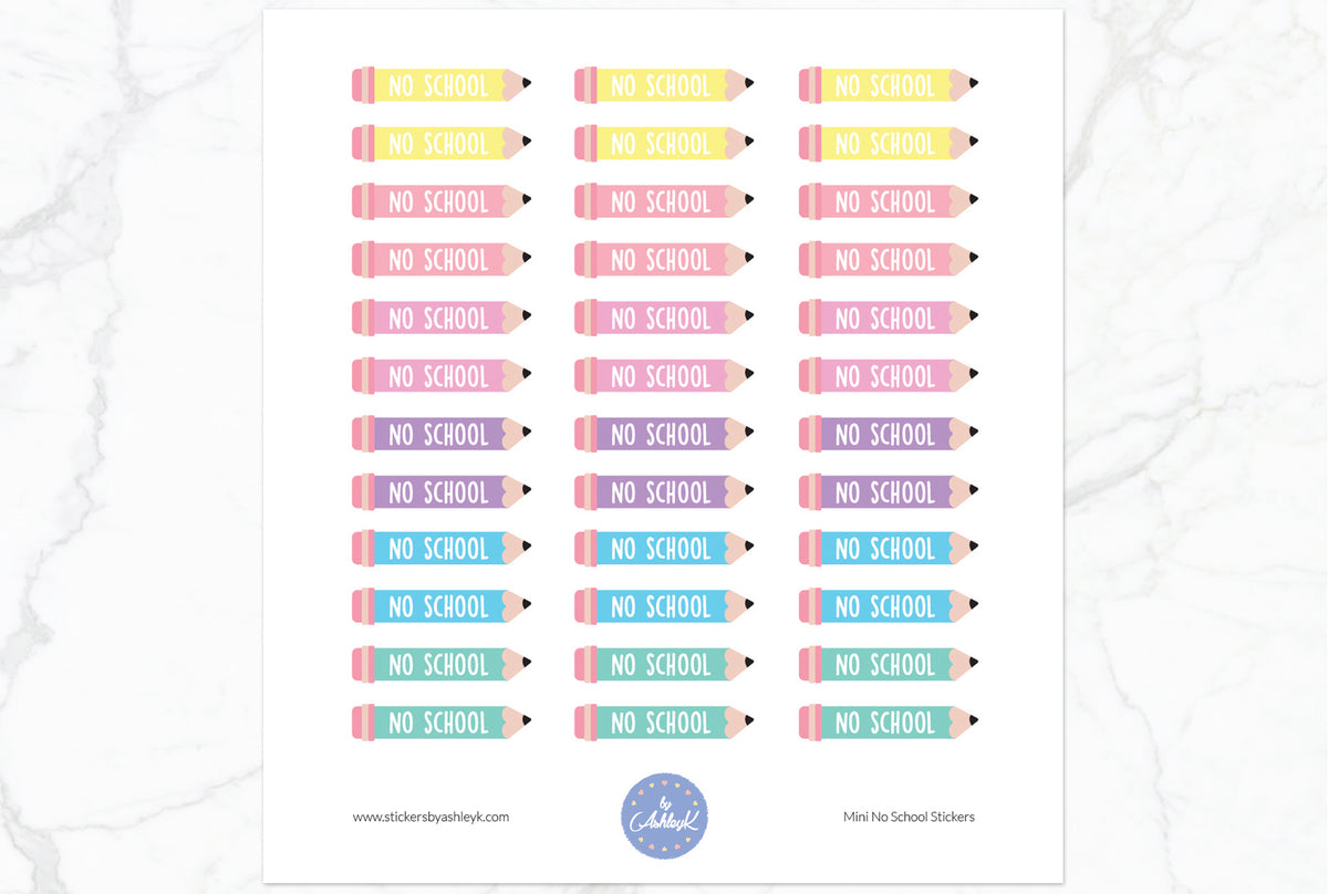 Mini No School Stickers – Stickers by AshleyK
