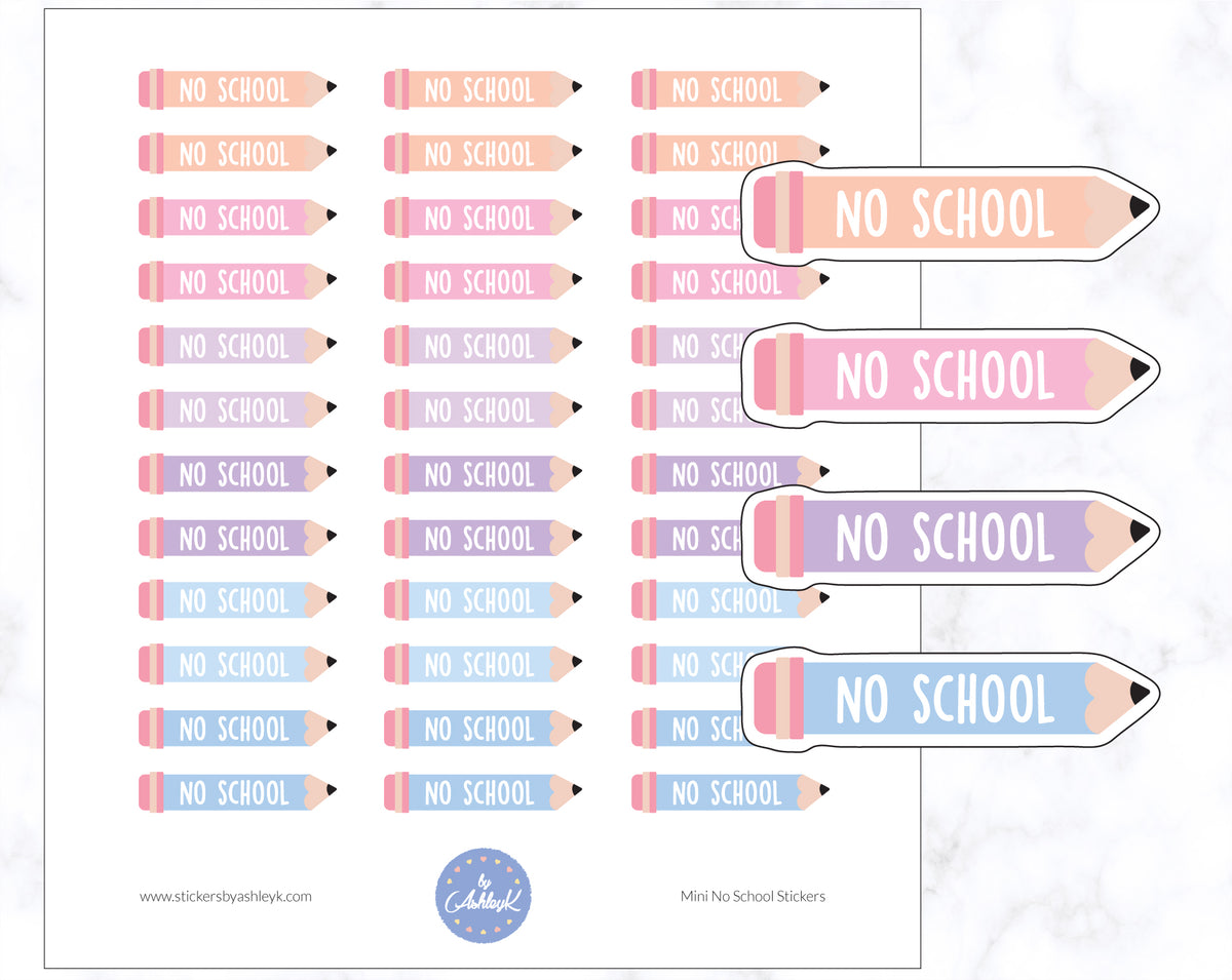 Mini No School Stickers – Stickers by AshleyK