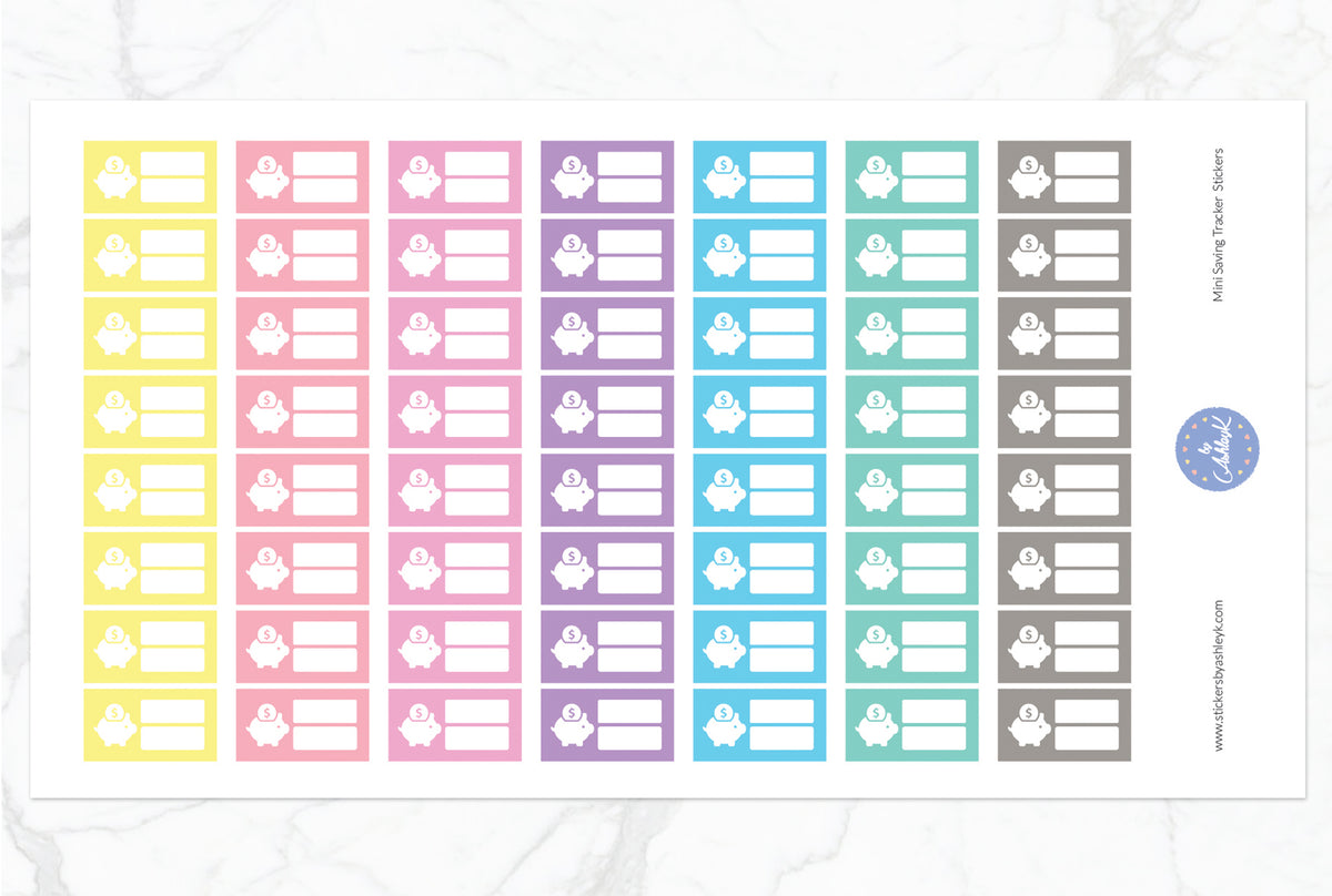 Mini Saving Tracker Planner Stickers – Stickers by AshleyK