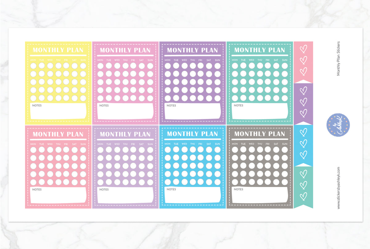 Monthly Plan Planner Stickers – Stickers by AshleyK