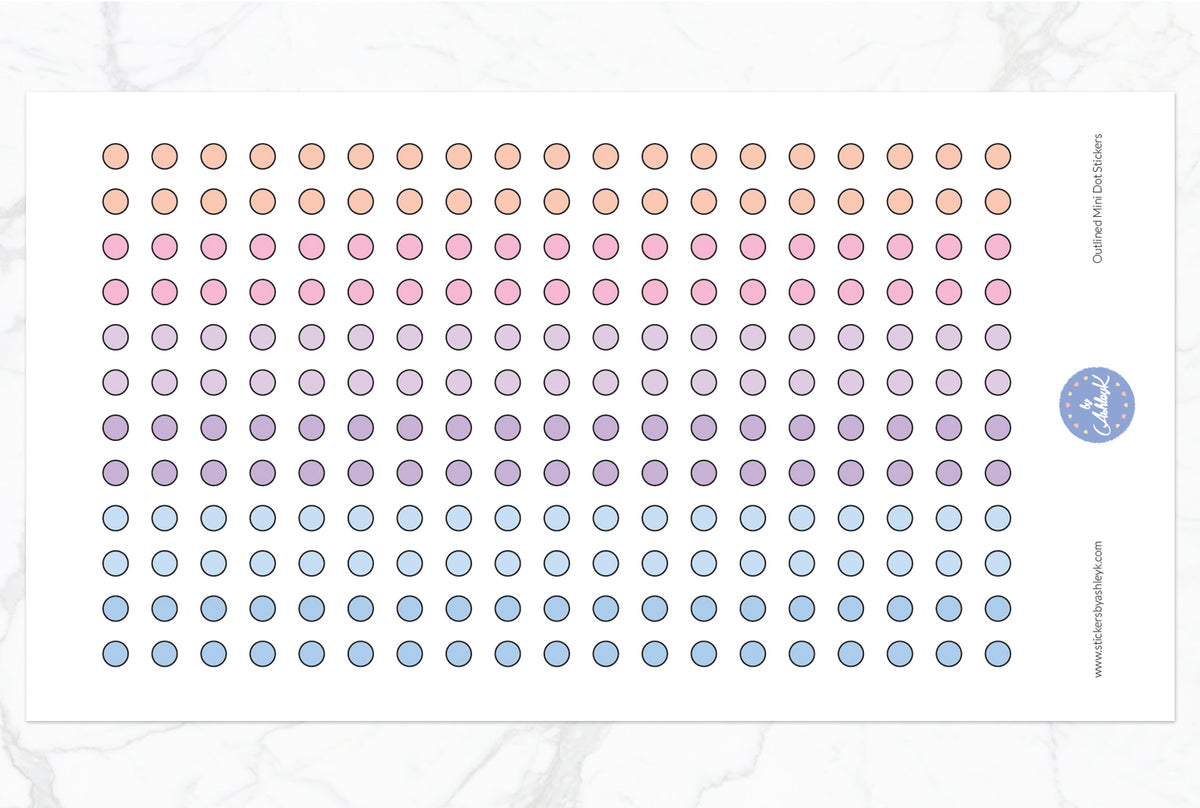 228 Outlined Mini Dot Planner Stickers – Stickers by AshleyK