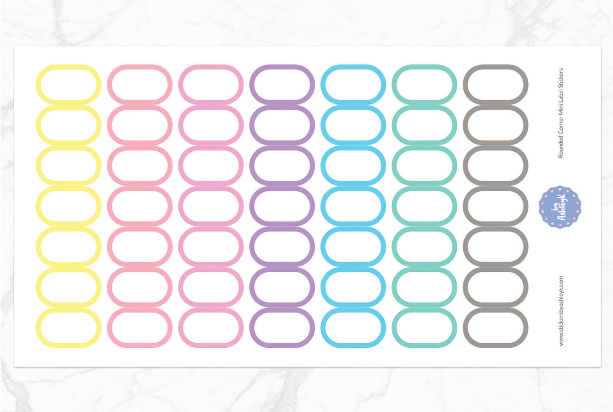 Rounded Corner Mini Label Planner Stickers – Stickers by AshleyK