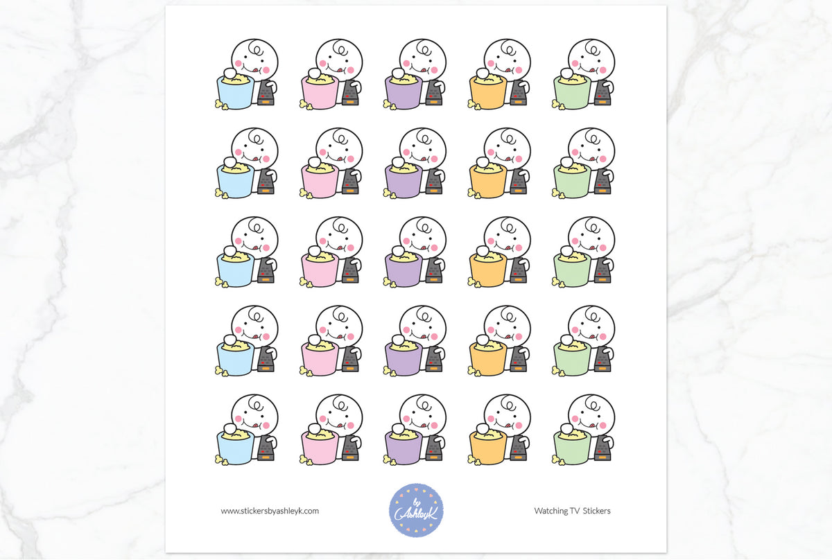 Watching TV Emoji Stickers – Stickers by AshleyK