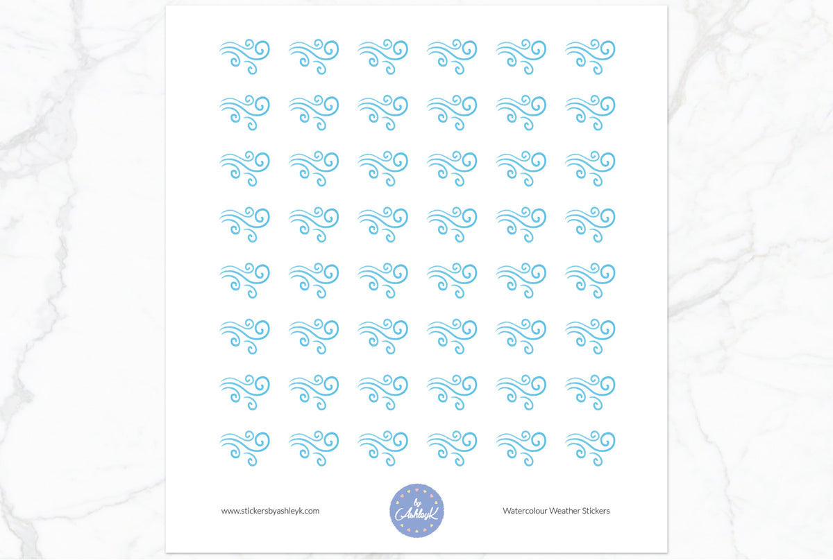 Wind Watercolour Weather Planner Stickers – Stickers by AshleyK