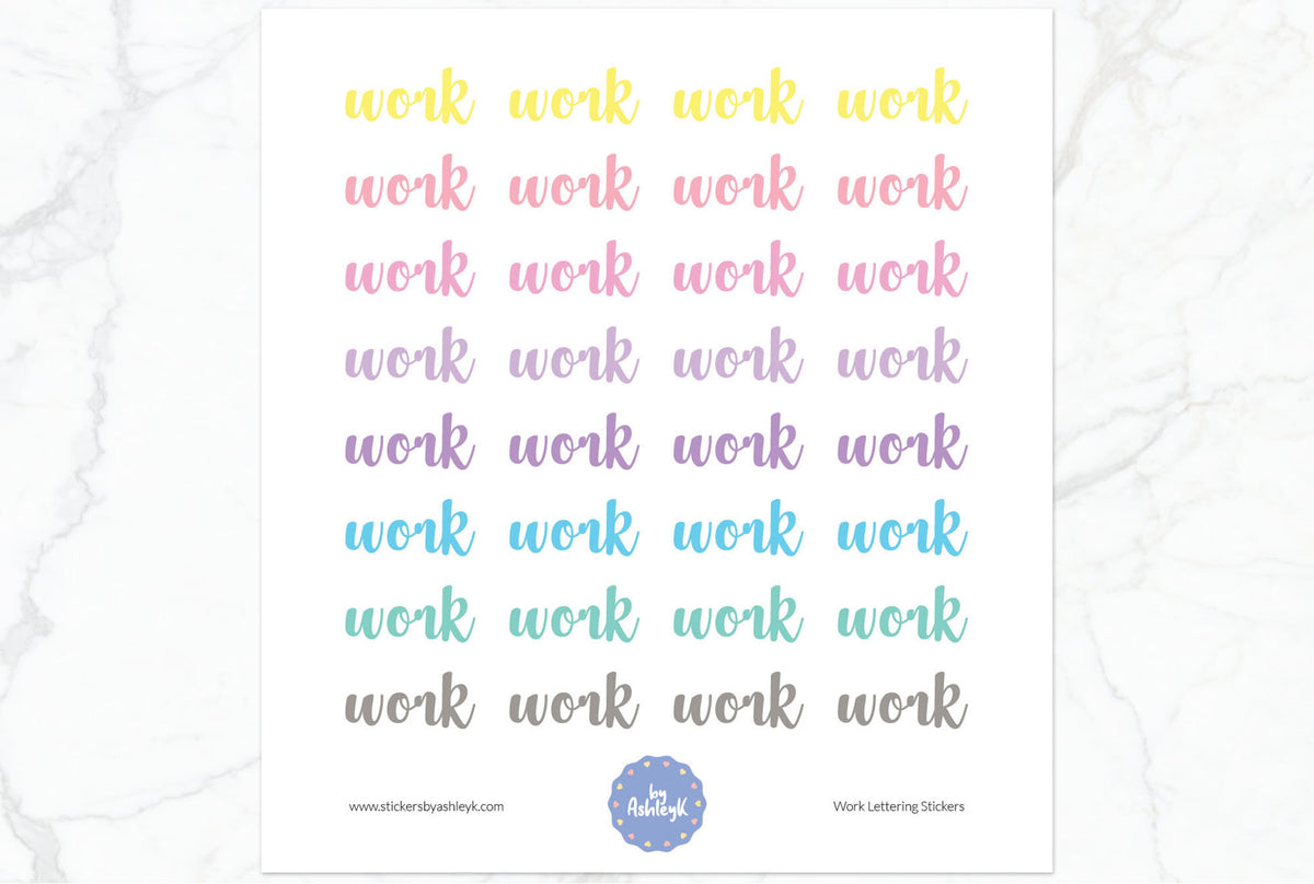 Work Lettering Planner Stickers – Stickers by AshleyK