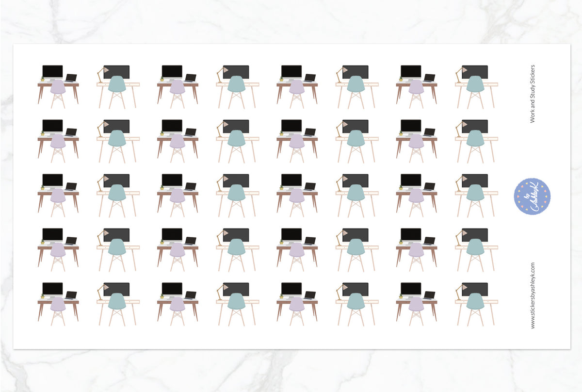 Work and Study Stickers – Stickers by AshleyK
