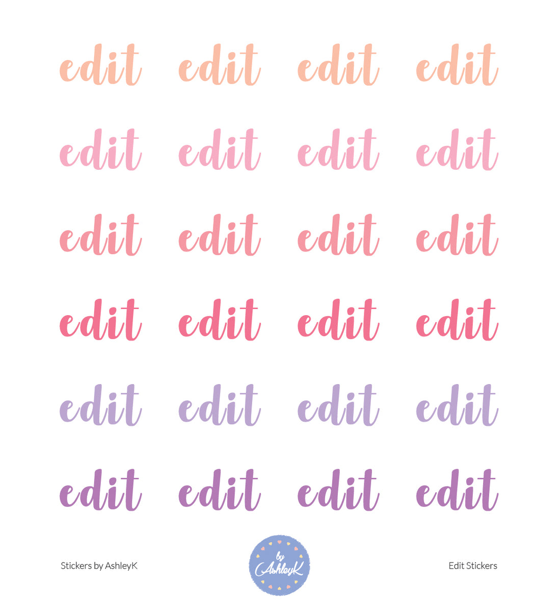 Edit Lettering Planner Stickers – Stickers by AshleyK