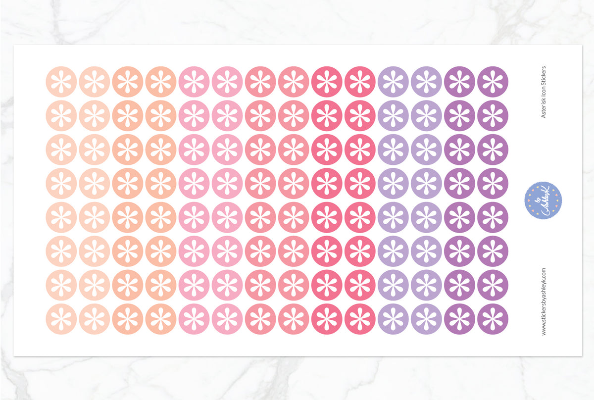 Asterisk Icon Round Stickers – Stickers by AshleyK