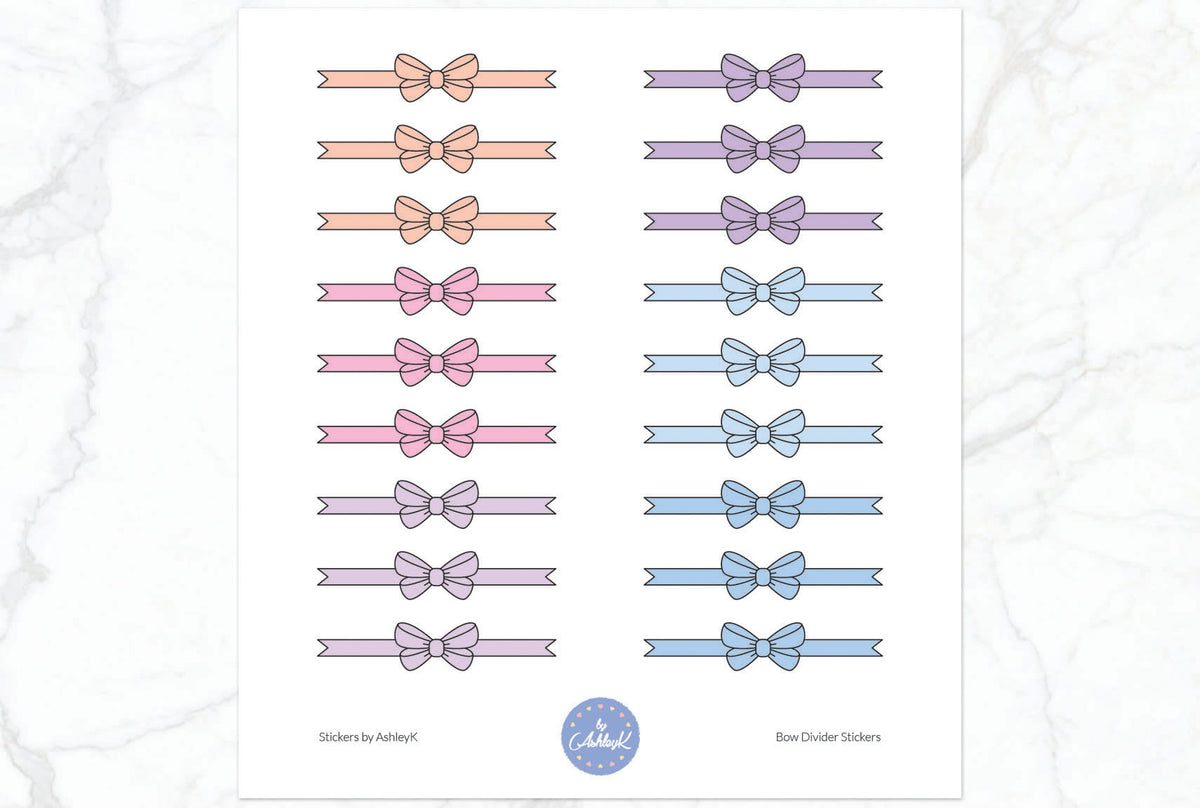 Bow Header Planner Stickers – Stickers by AshleyK
