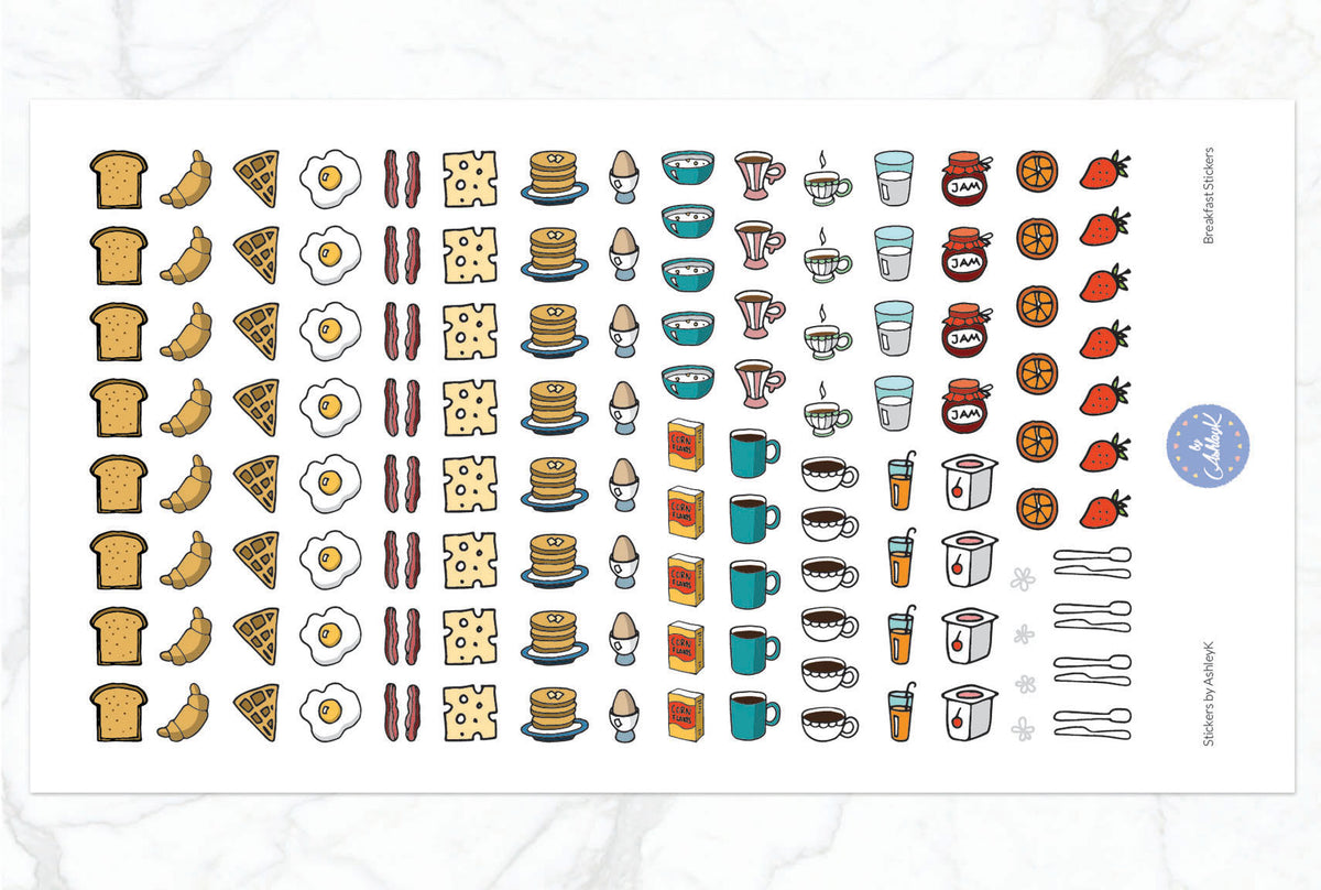 Breakfast Stickers – Stickers by AshleyK