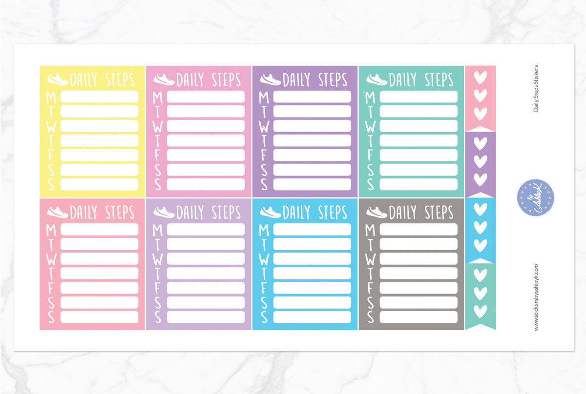 Daily Steps Planner Stickers – Stickers by AshleyK