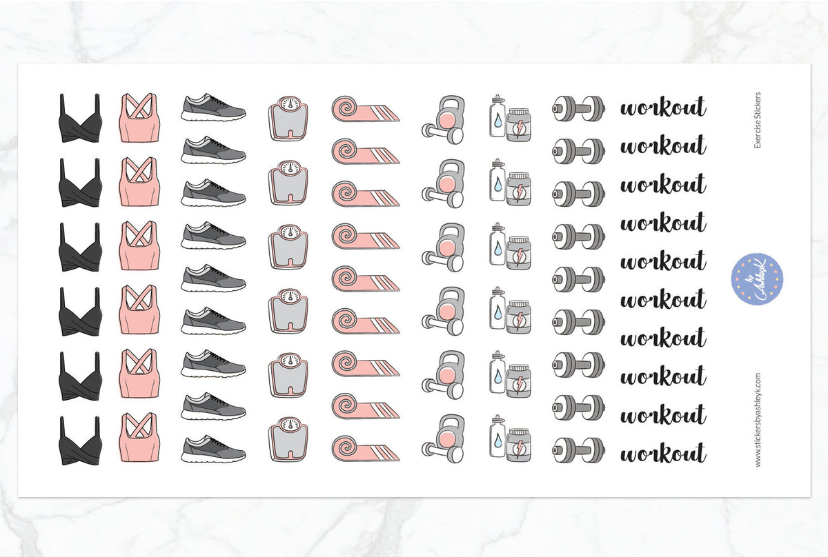 Exercise Stickers – Stickers by AshleyK