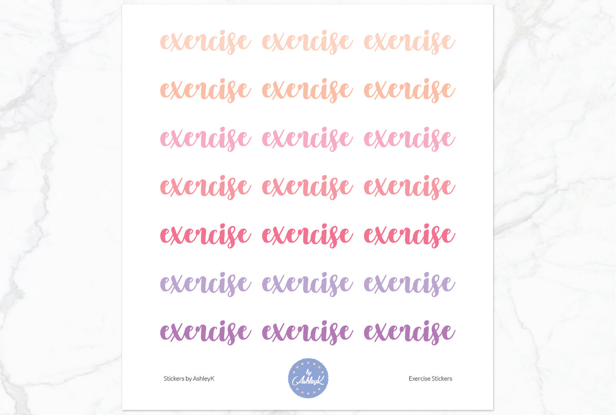 Exercise Lettering Planner Stickers – Stickers by AshleyK