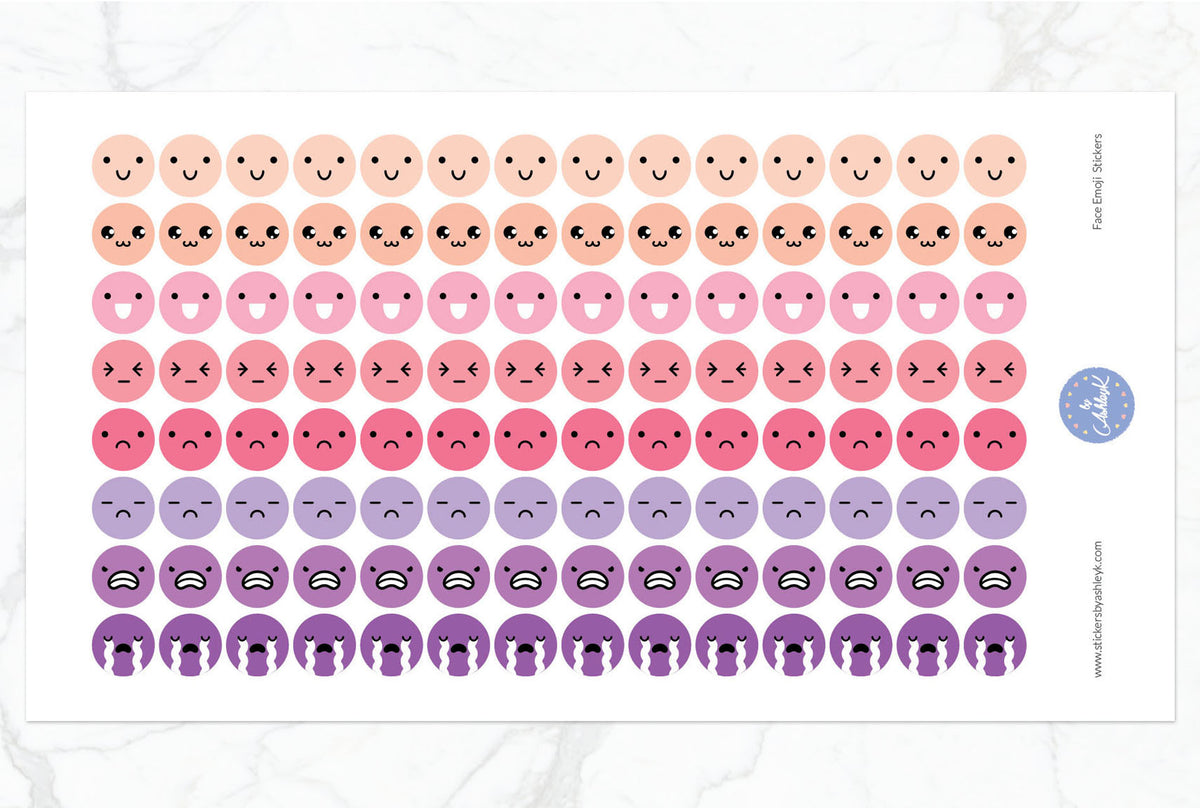 Face Emoji Round Stickers – Stickers by AshleyK