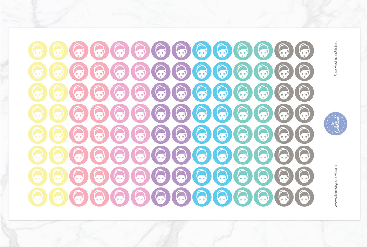 Face Mask Icon Round Stickers – Stickers by AshleyK