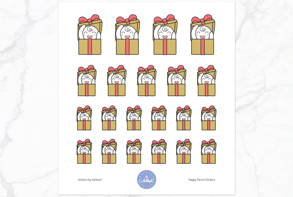 Happy Parcel Emoji Stickers – Stickers by AshleyK
