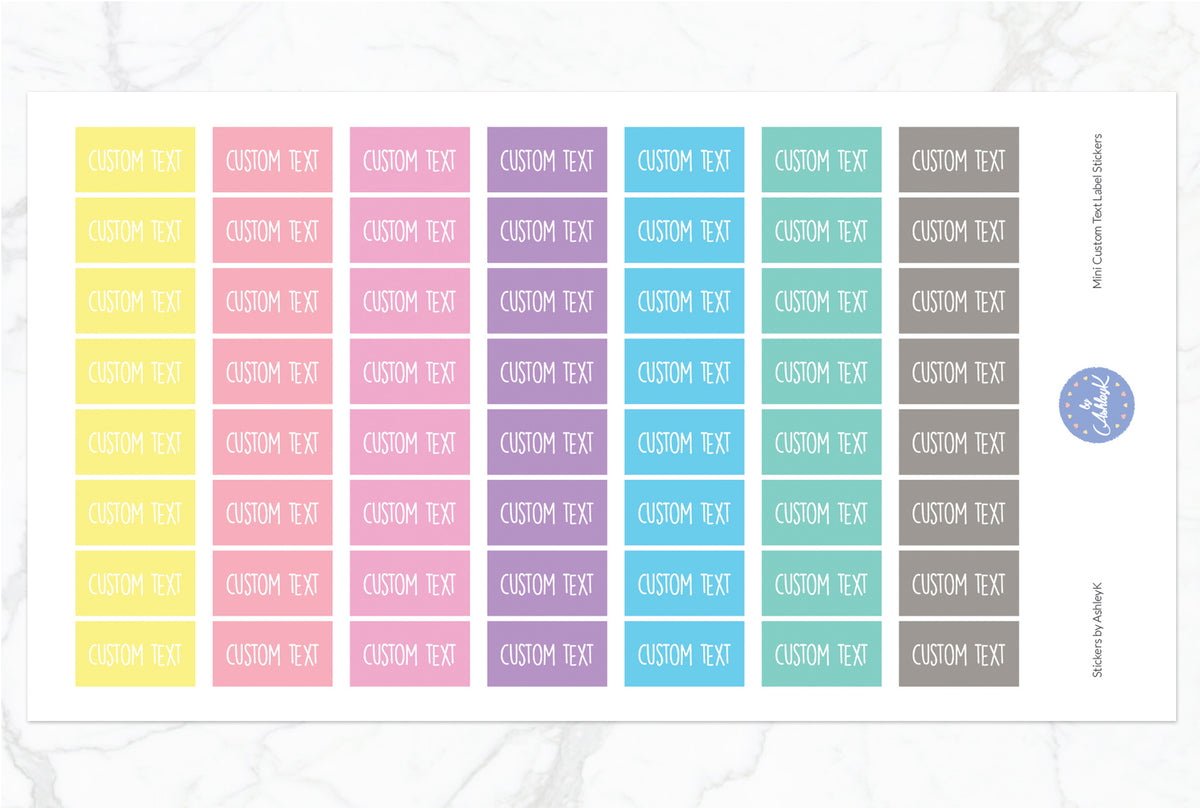 Mini Custom Text Label Planner Stickers – Stickers by AshleyK