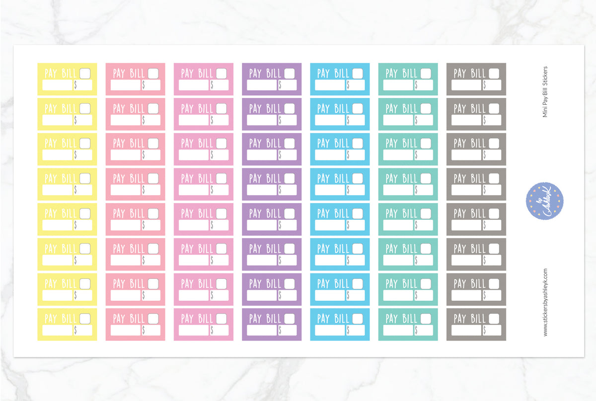 Mini Pay Bill Planner Stickers – Stickers by AshleyK