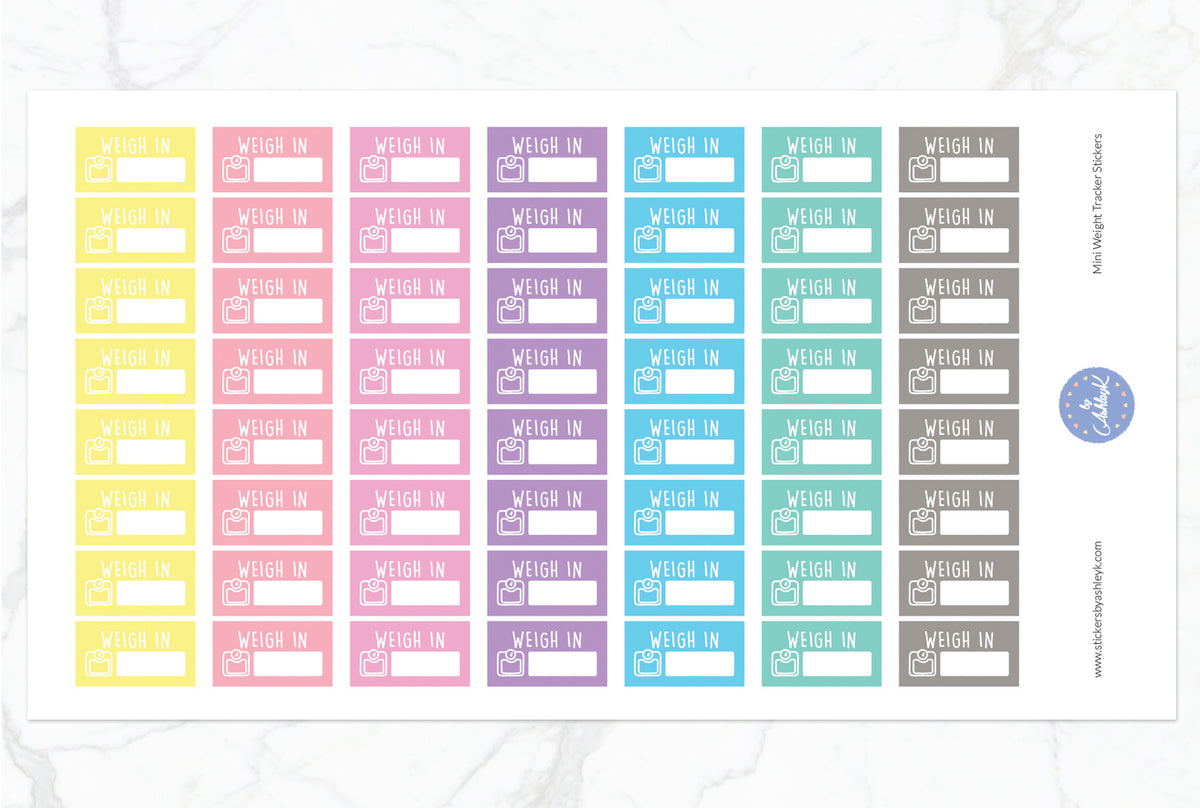 Mini Weight Tracker Planner Stickers – Stickers by AshleyK