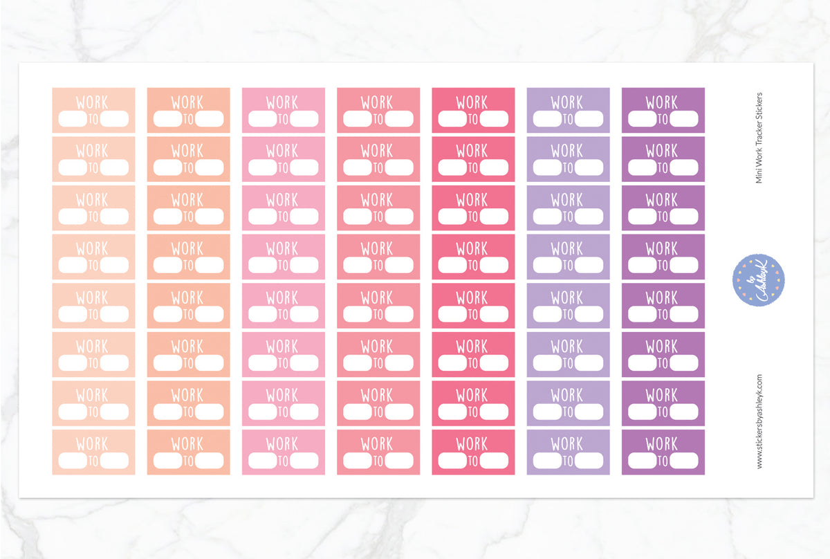 Mini Work Tracker Planner Stickers – Stickers by AshleyK