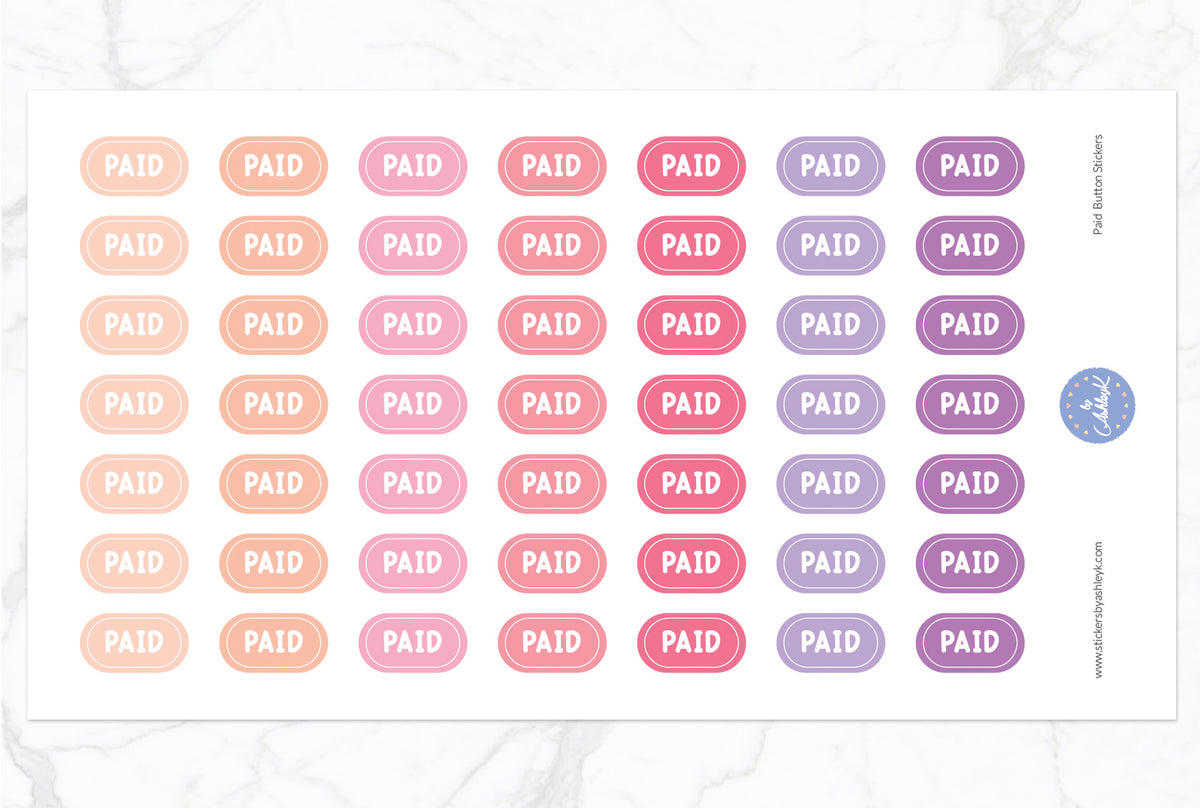 Paid Button Stickers – Stickers by AshleyK