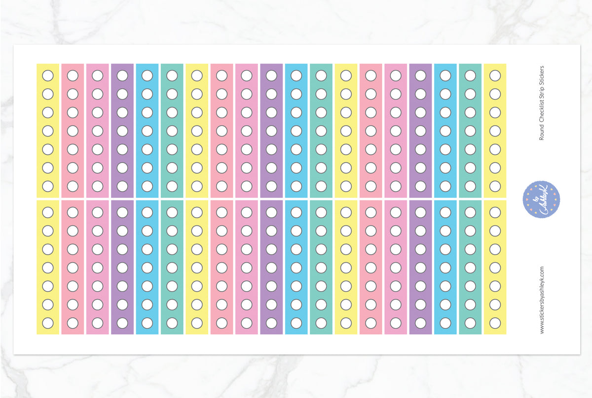 Round Checklist Thin Strip Planner Stickers – Stickers by AshleyK