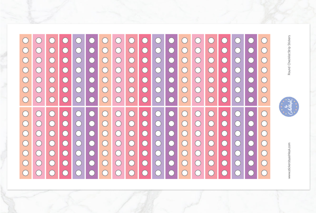 Round Checklist Thin Strip Planner Stickers – Stickers by AshleyK