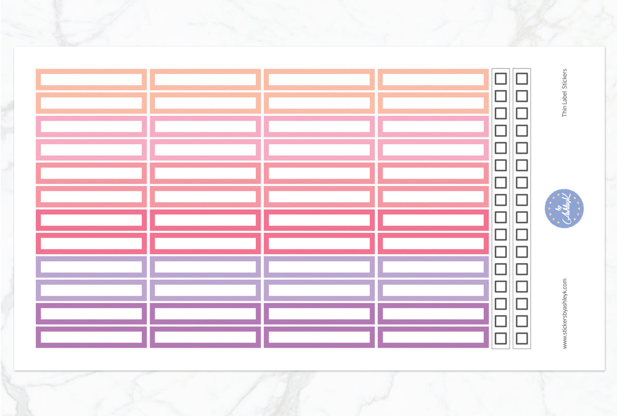 Thin Label Planner Stickers – Stickers by AshleyK