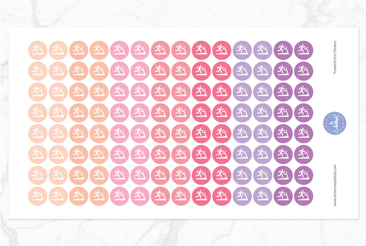 Treadmill Icon Round Stickers – Stickers by AshleyK