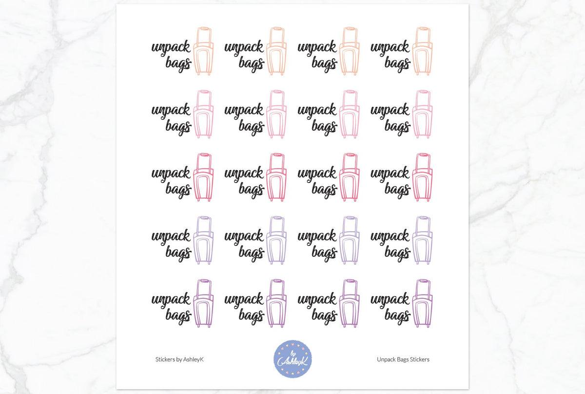 Unpack Bags Stickers – Stickers by AshleyK