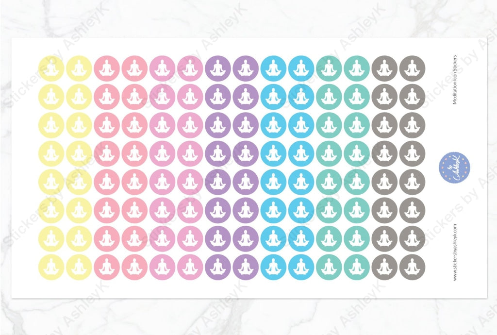 Meditation Icon Round Stickers – Stickers by AshleyK